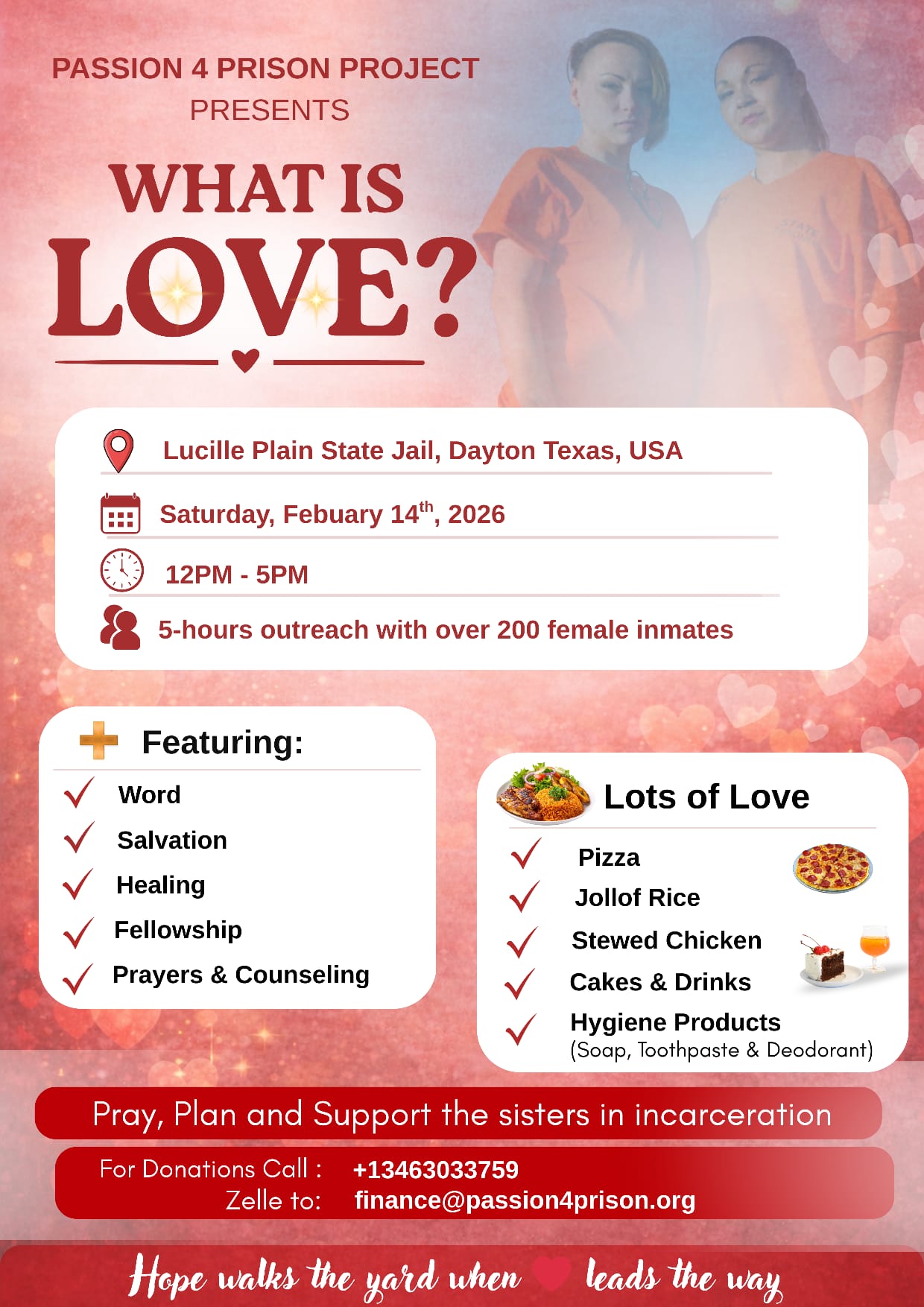 Upcoming Events - Passion 4 Prison Project